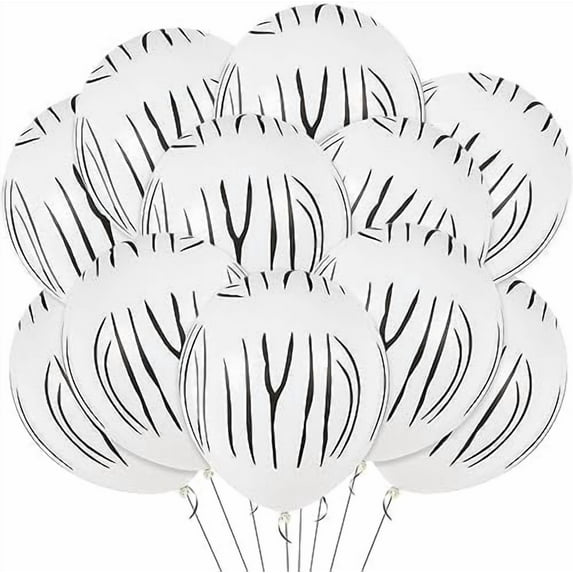 100 Pcs Zebra Print Balloons, 12 Inches Zebra Balloons Animal Zebra ...