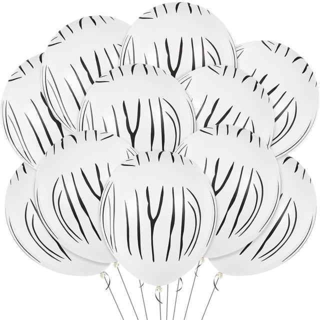 100 Pcs Zebra Print IFF17 Balloons, LIYDE 12 Inches Zebra Balloons ...