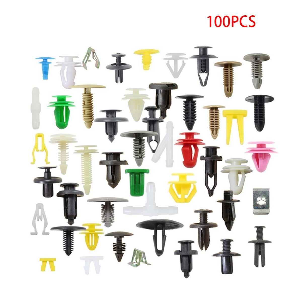 100 Pcs/set Car Panel Fender Fixing Rivets Push Pin Automotive Bumper ...