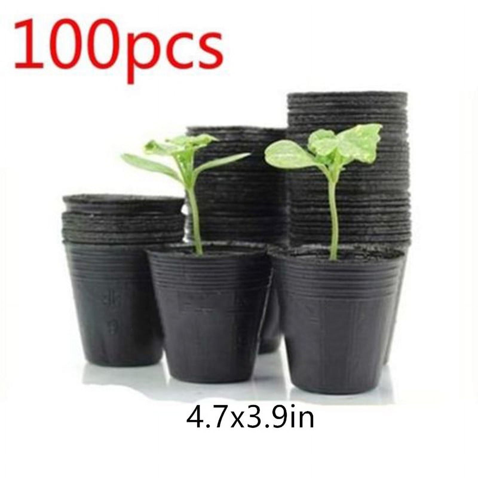 100 Pcs/set Plastic Plants Nursery Pot, Pots Seedlings Flower Plant ...