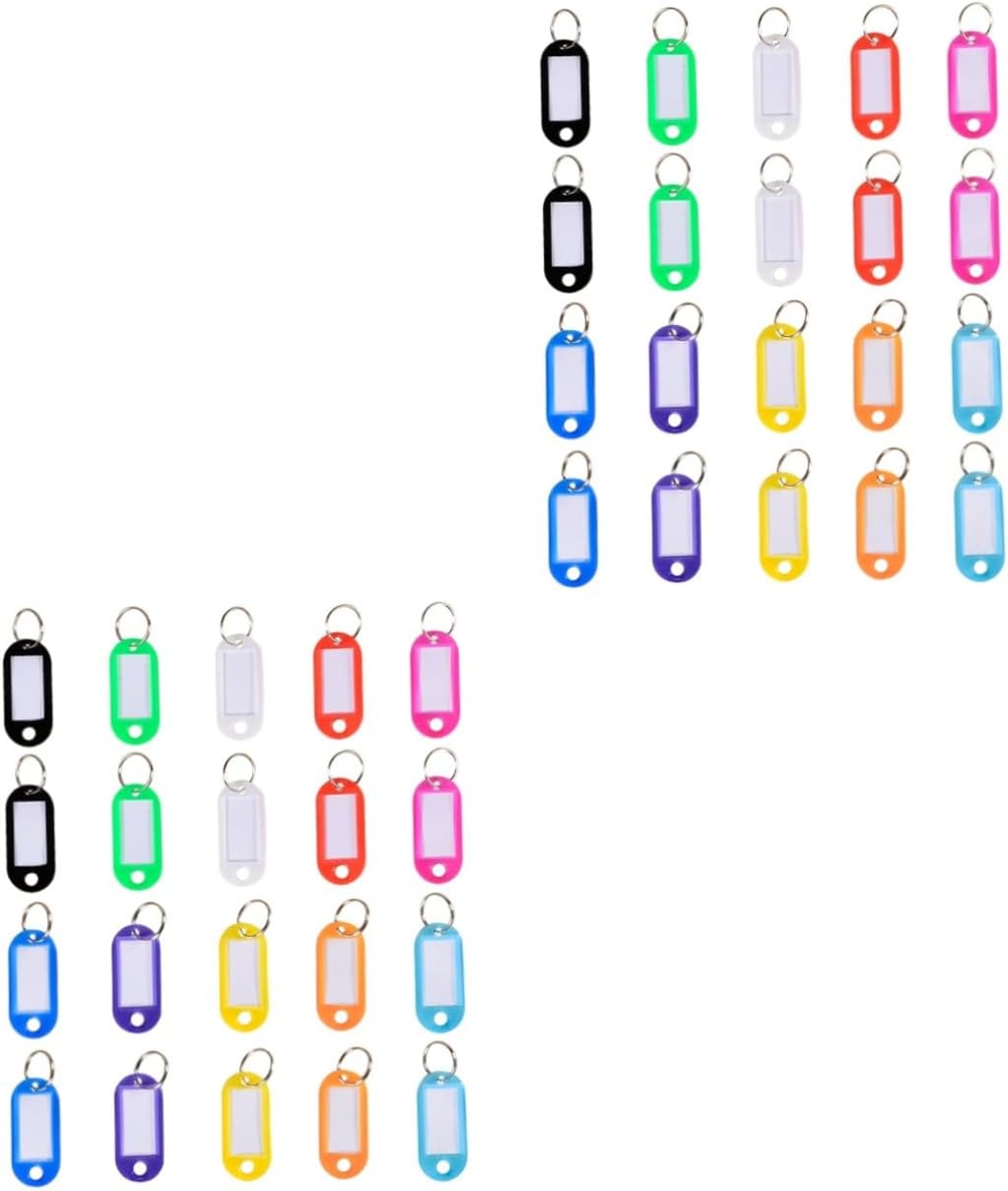 100 PcsBlank Keychain Key Tags Plastic Car Key Fob Ring Accessories ...