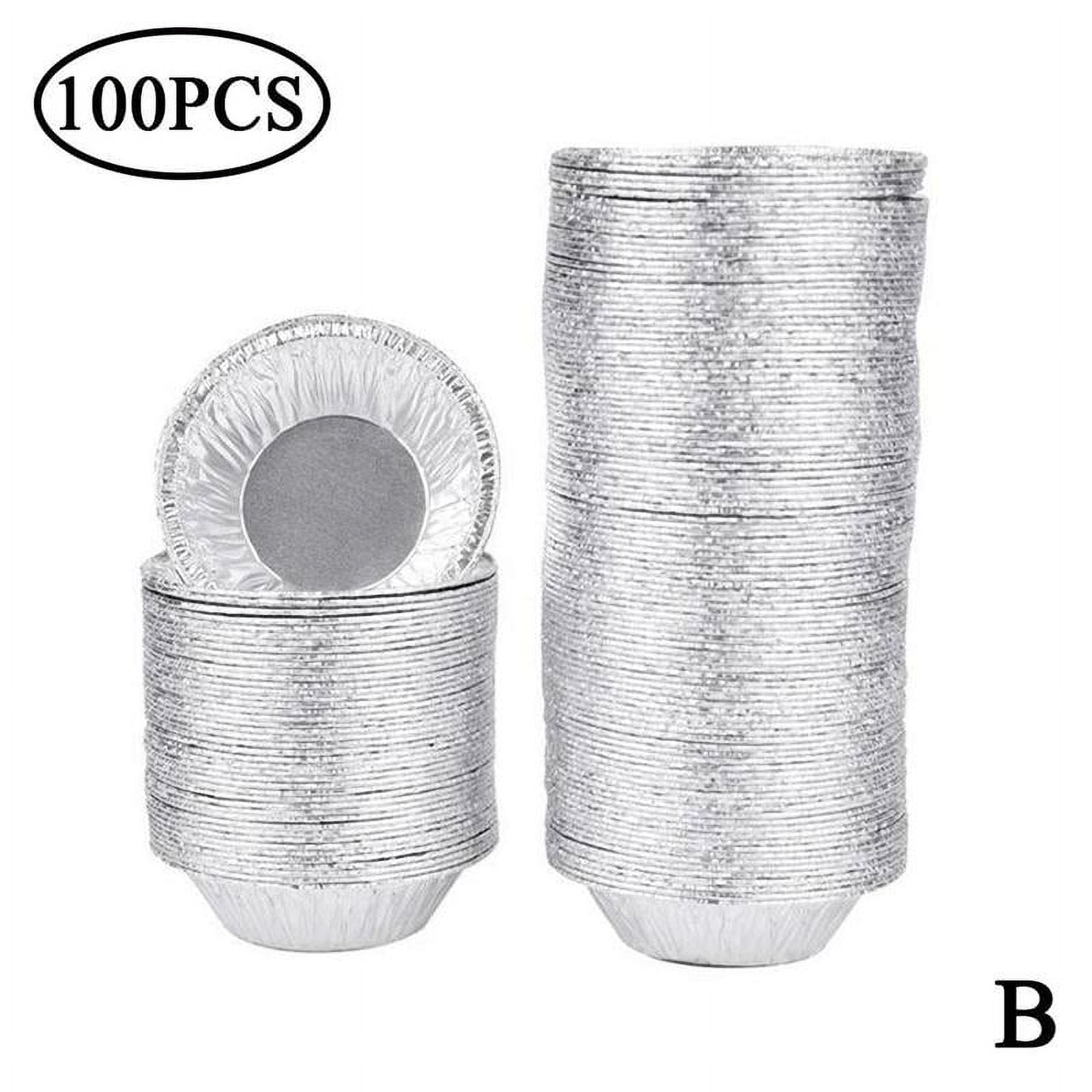100 Per Bag Disposable Tinfoil Egg Tart Mold Round Aluminum Foil ...