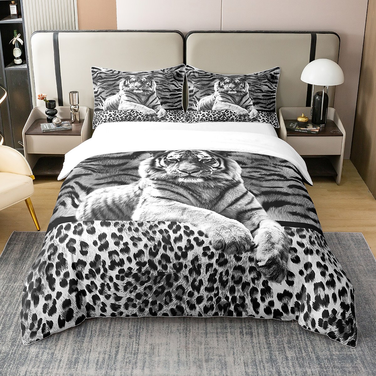 100 Percent Cotton 3D Tiger Duvet Cover Full,Wild Theme Bedding Set ...