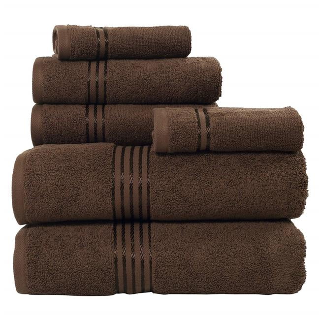 100 Percent Cotton Hotel 6 Piece Towel Set - Chocolate - Walmart.com