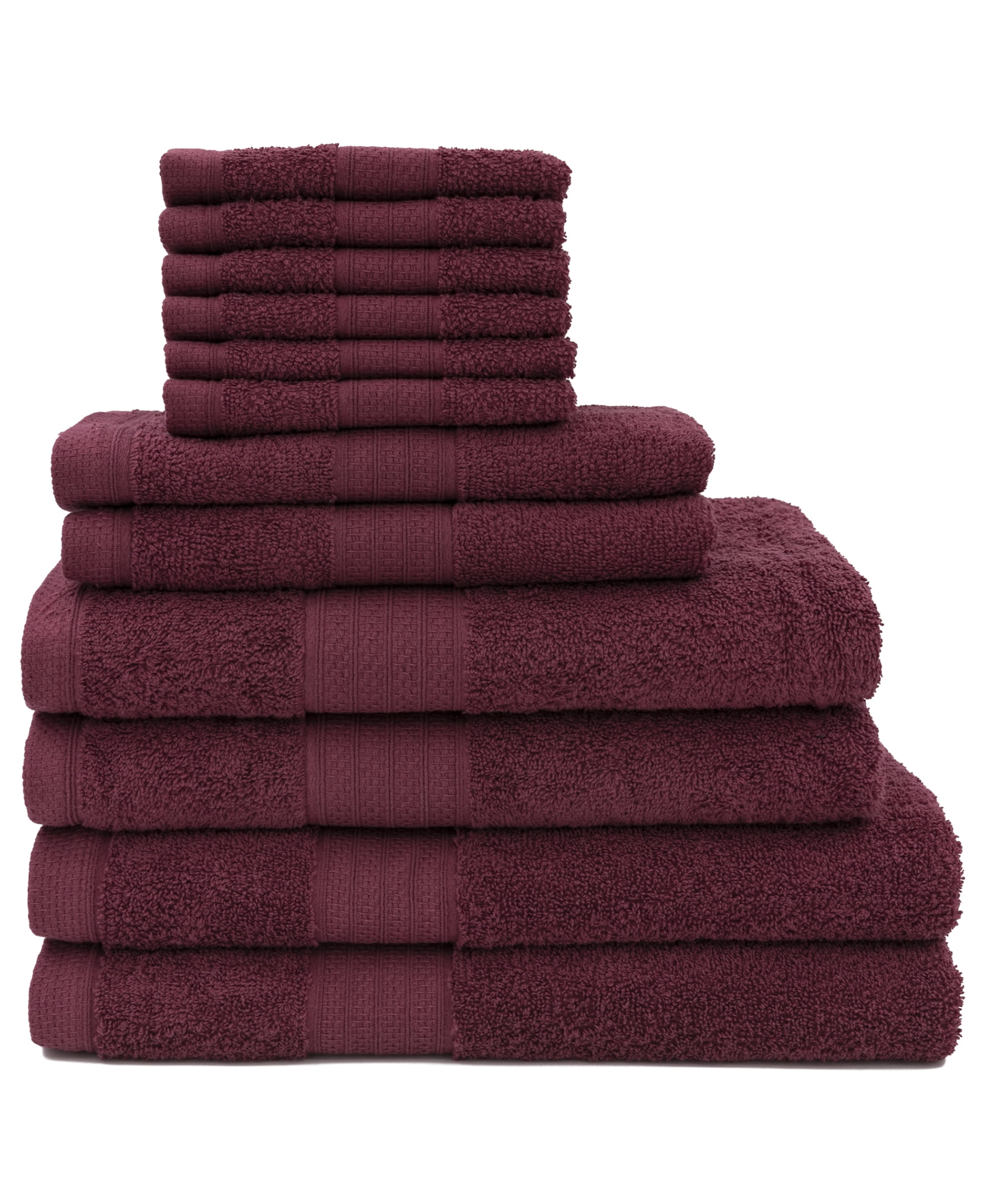 100-Percent Cotton Luxury 12-Piece Towel Set - Walmart.com