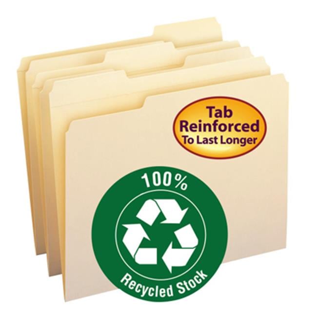 100 Percent File Folder - Reinforced - Letter Size - Manila - Walmart.com