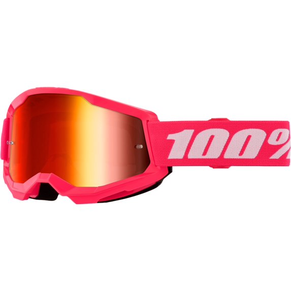 100% Strata 2 Off-Road Goggle (Pink - Mirror Red Lens) - Walmart.com