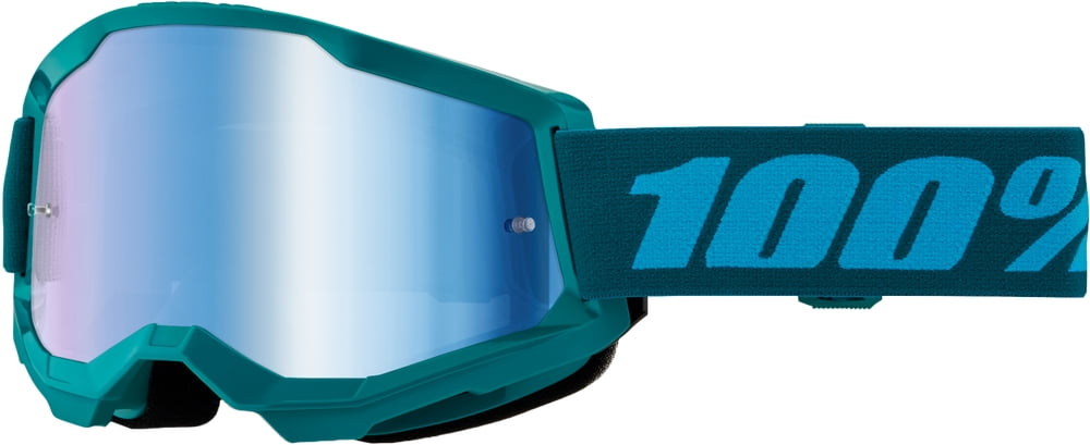 100% Strata 2 Stone Goggles (One Size Fits Most, Stone / Mirror Blue ...