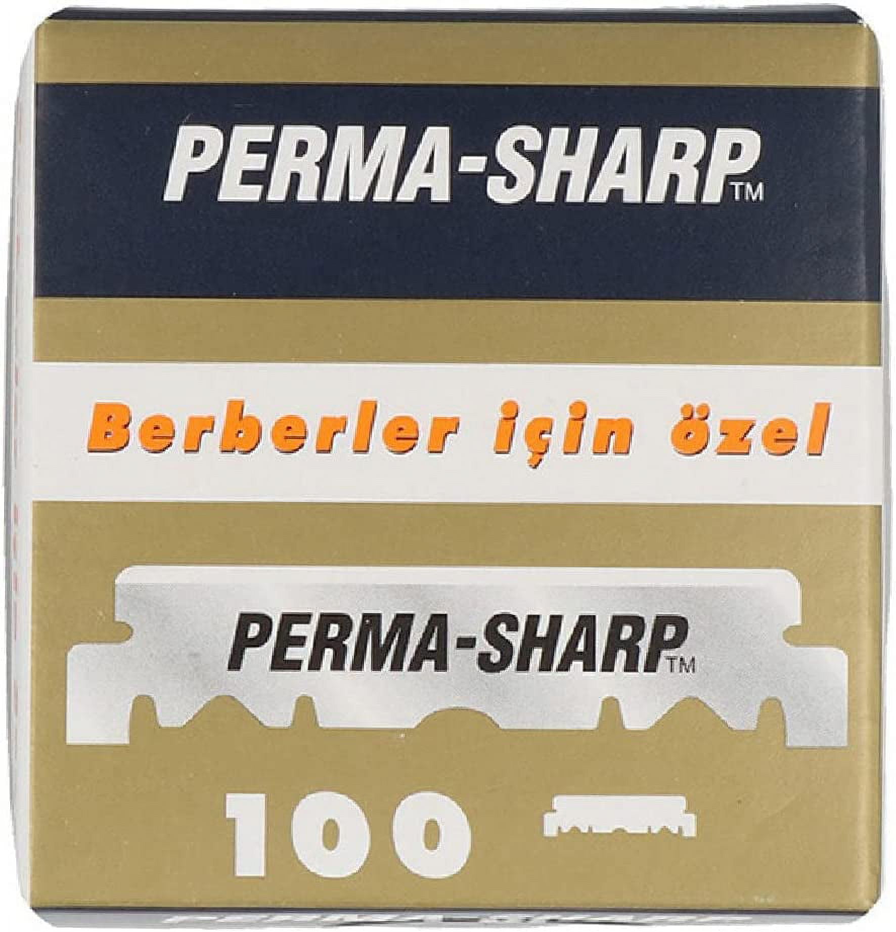 100 Perma-Sharp Straight Edge Razor Blades for use in Professional ...