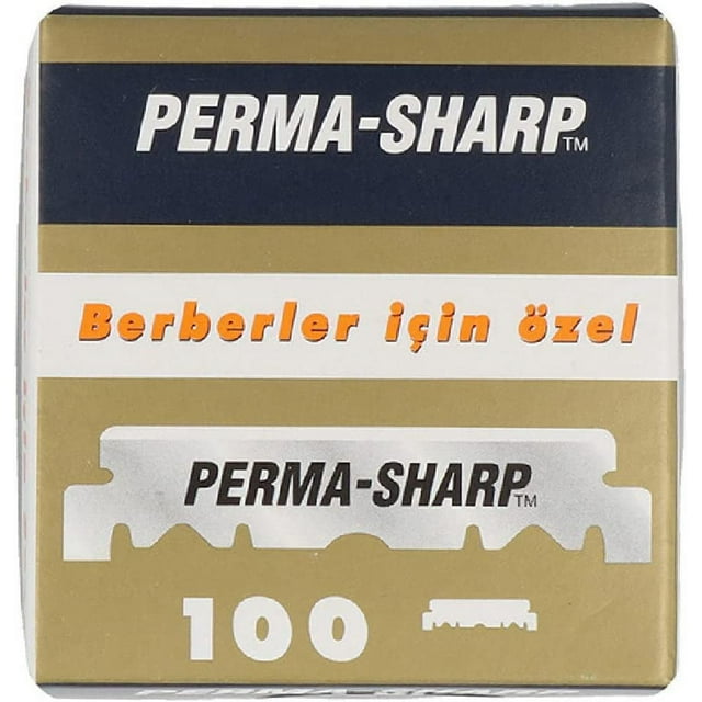 100 Perma-Sharp Straight Edge Razor Blades for use in Professional ...