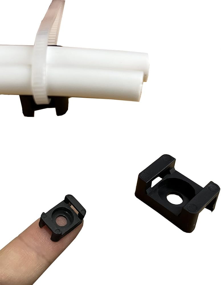 100 Piece 15 x 9.5 x 7mm Cable Tie Slot Hole Wide 5mm Saddle Base for ...