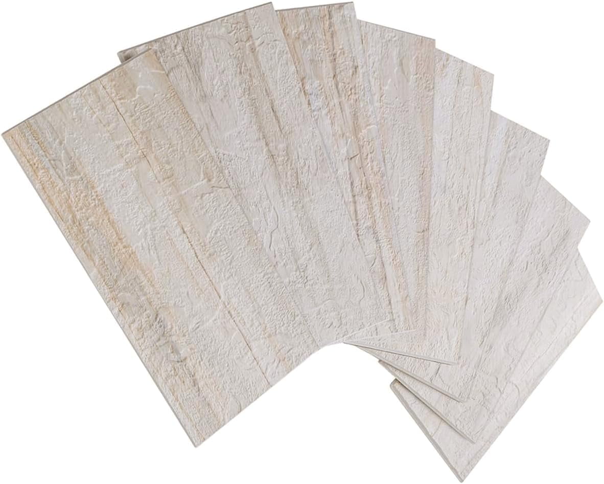 100-Piece Beige Slate Peel and Stick Backsplash Wall Tiles, 3" X 6" PVC ...