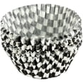 100-Piece Black Checkered Cupcake Liners – 2026 New Baking Cups for ...
