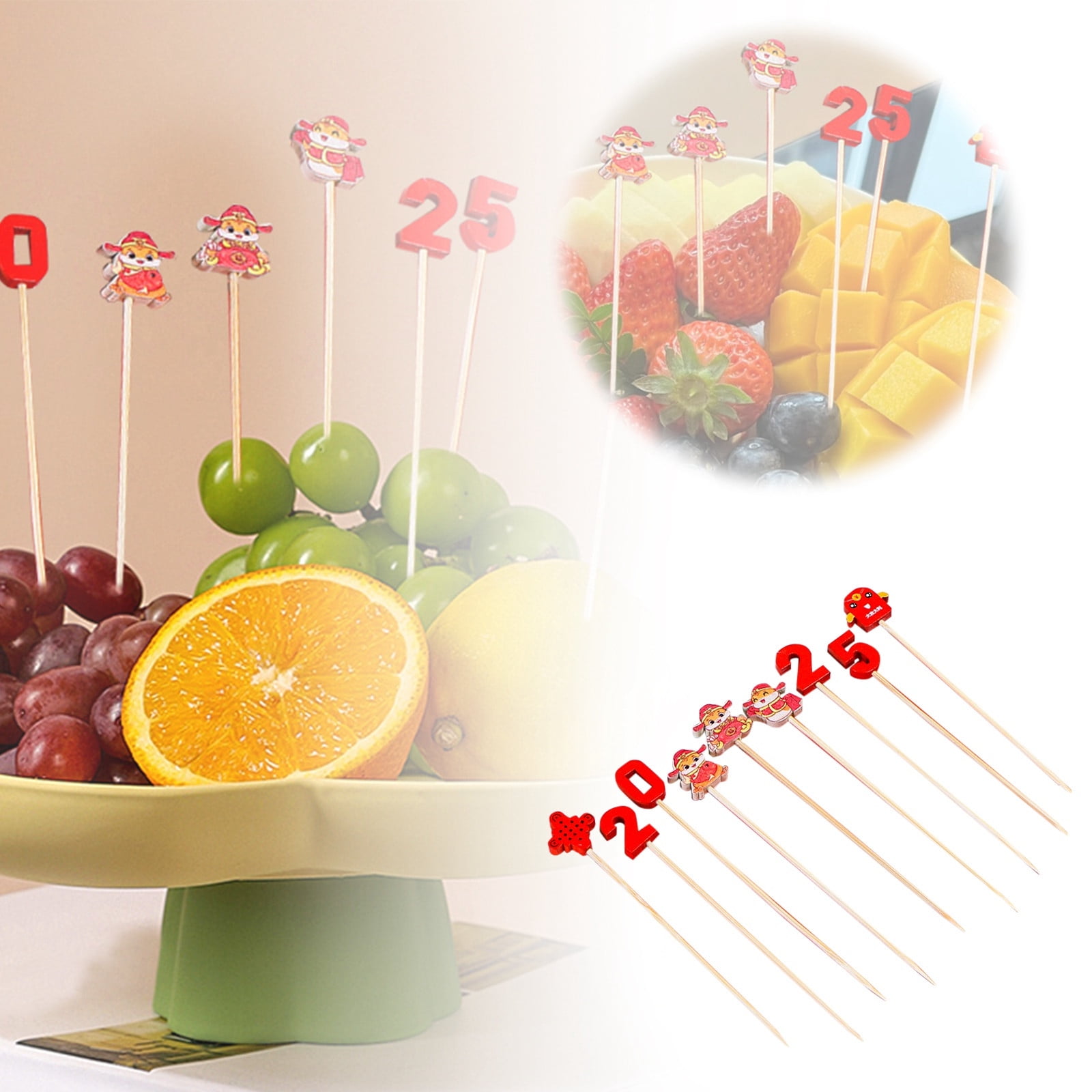 100 - Piece Chinese New Year Cocktail Toothpicks - Festive Party Food ...