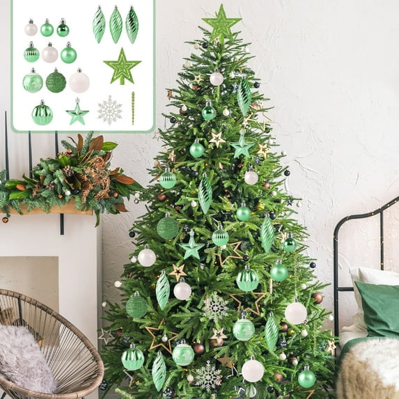 100-Piece Christmas Ball Ornament Gift Box Set, Assorted Colors ...