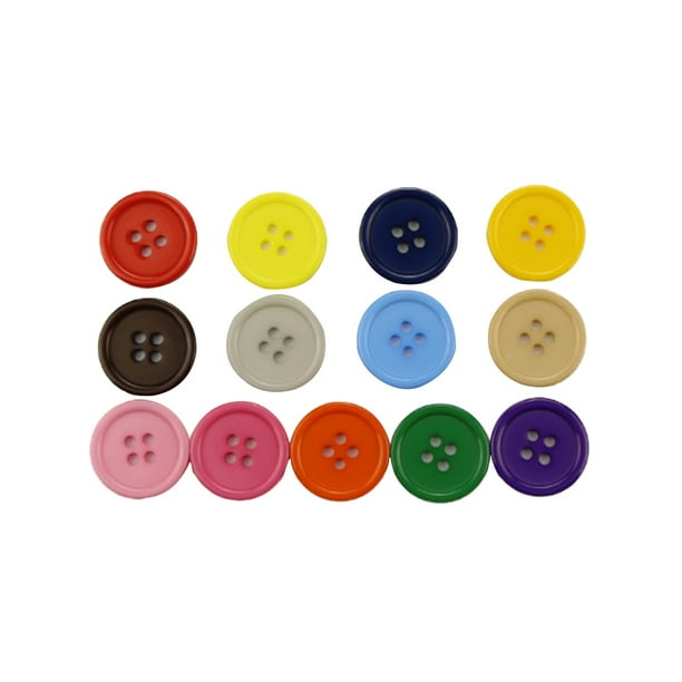 Worallymy 100-Piece Colorful Sewing Buttons Plastic Mixed Color Diy ...