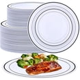 100-Piece Disposable Plastic Dinner and Dessert Plates Set – 10 Inch ...