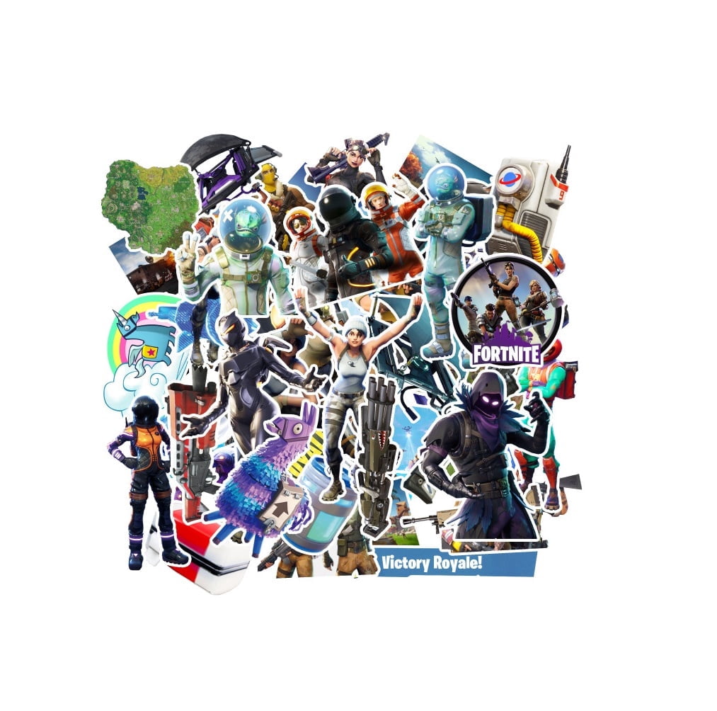 Afrotoyz Store 100-Piece Fortnite Stickers, Waterproof Vinyl Pixel ...