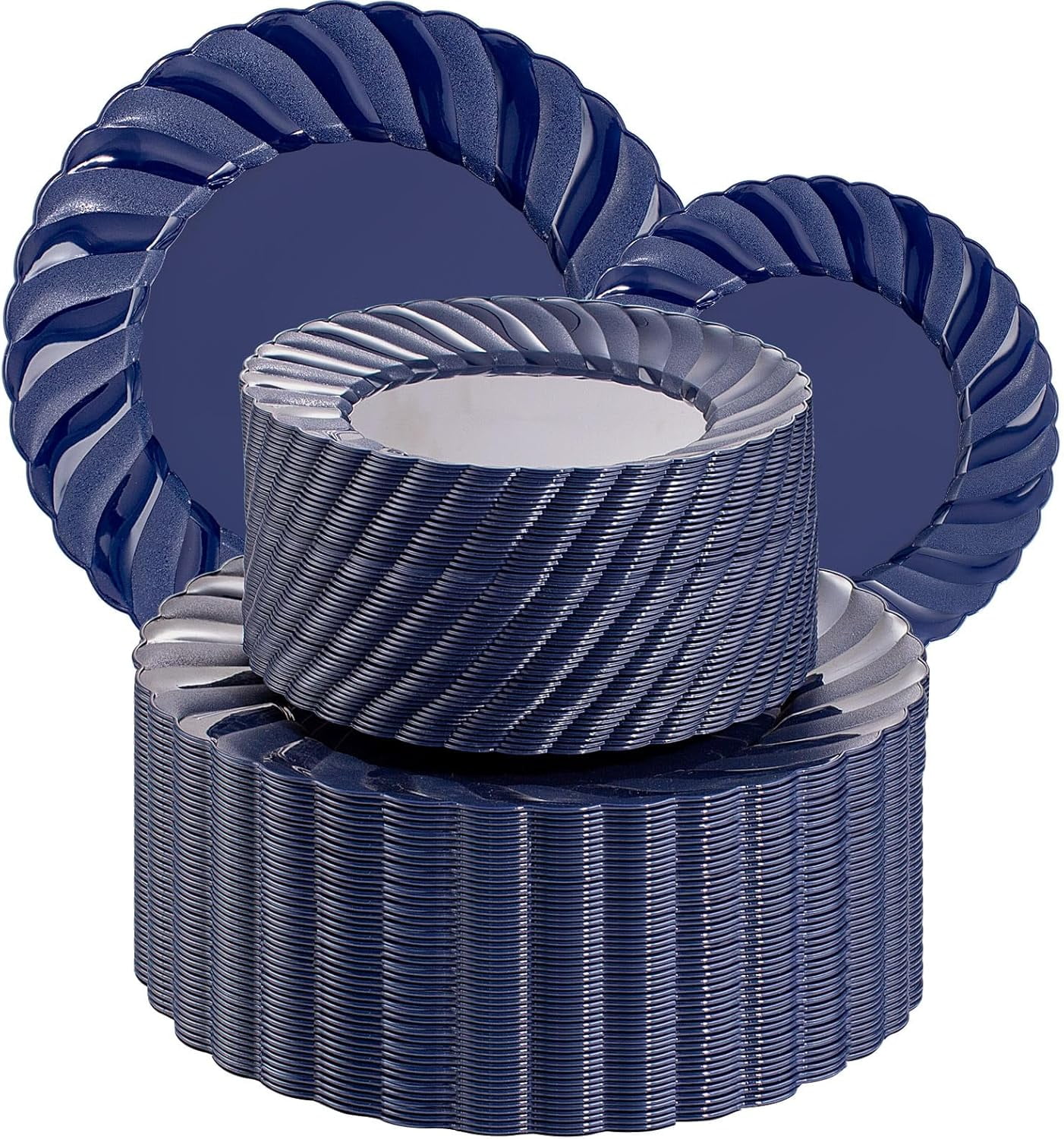 100 Piece Ivory Scalloped Plastic Plates for Party - Plastic Plates ...