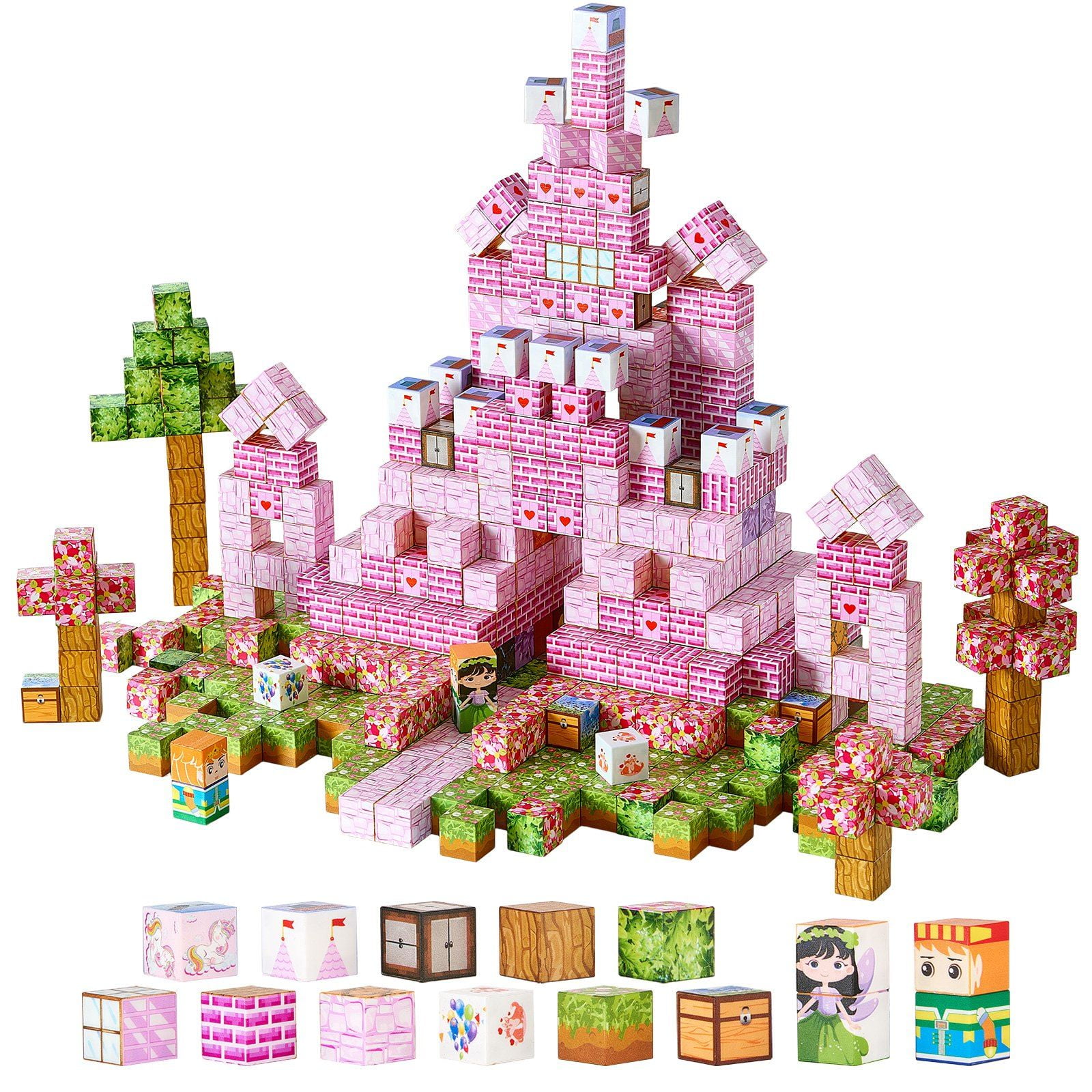 100-Piece Magnetic Blocks Princess Castle Building Set - STEM ...
