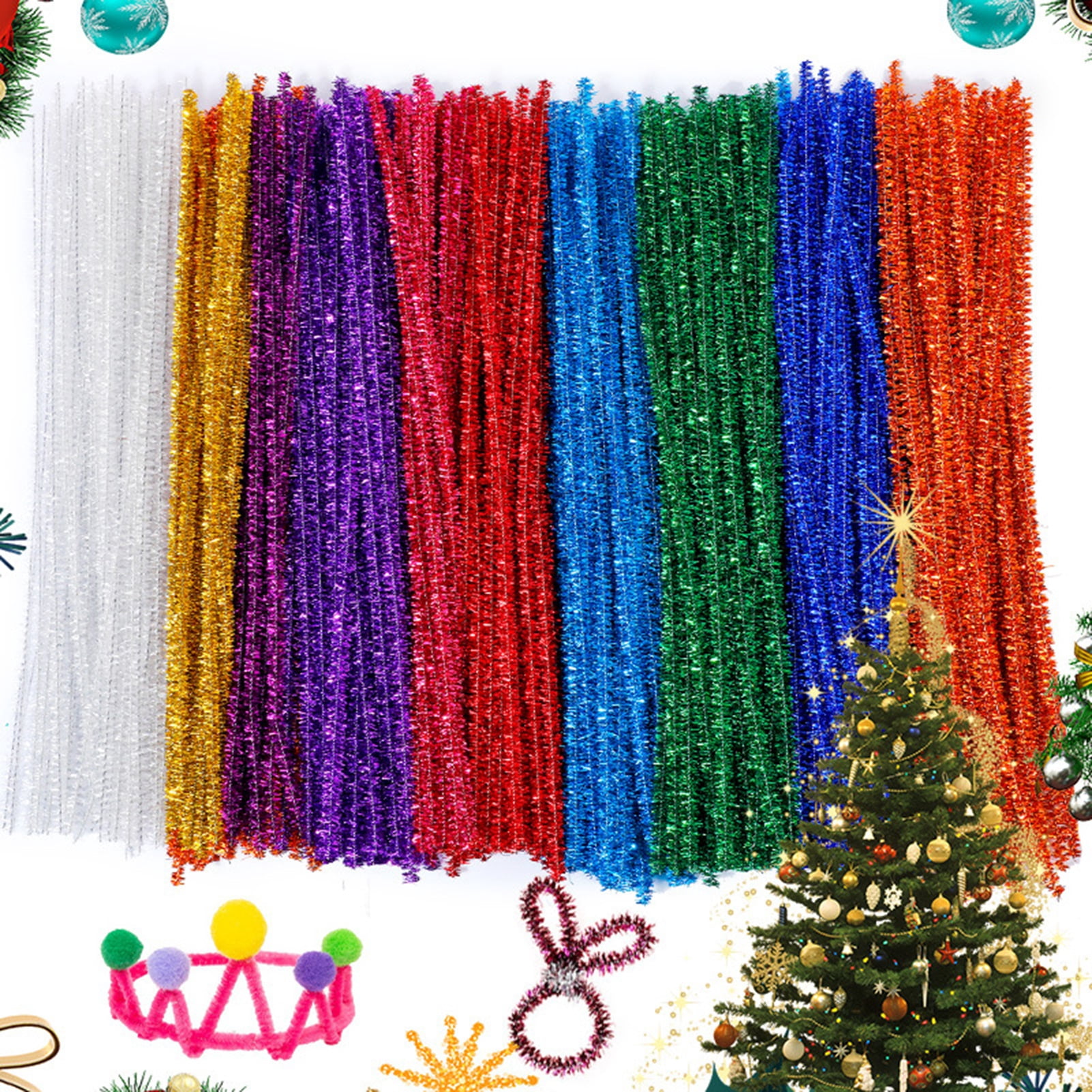 100-Piece Multi-Color Chenille Stems Craft Kit - Flexible Wire for ...