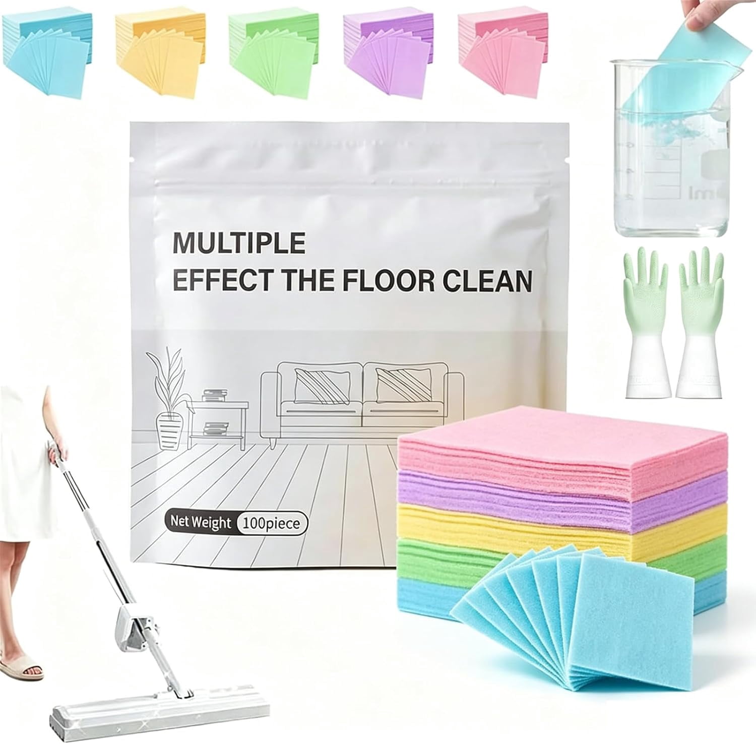 100 Piece Multi-surface Floor Cleaning Tablets,2026 Upgraded Floor ...
