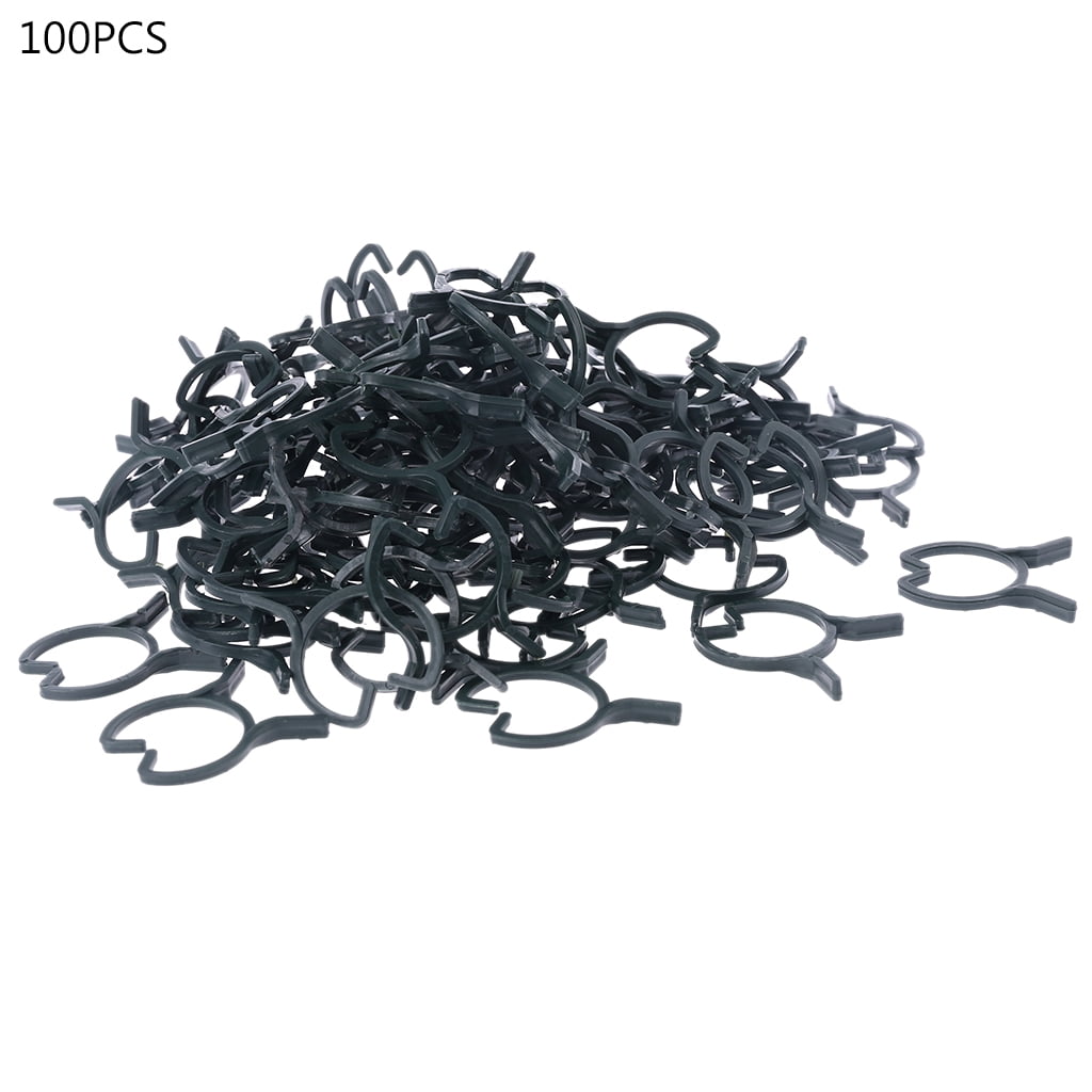 100-Piece Plastic Plant Clips Orchid Flowers Support Clamps Climbing ...