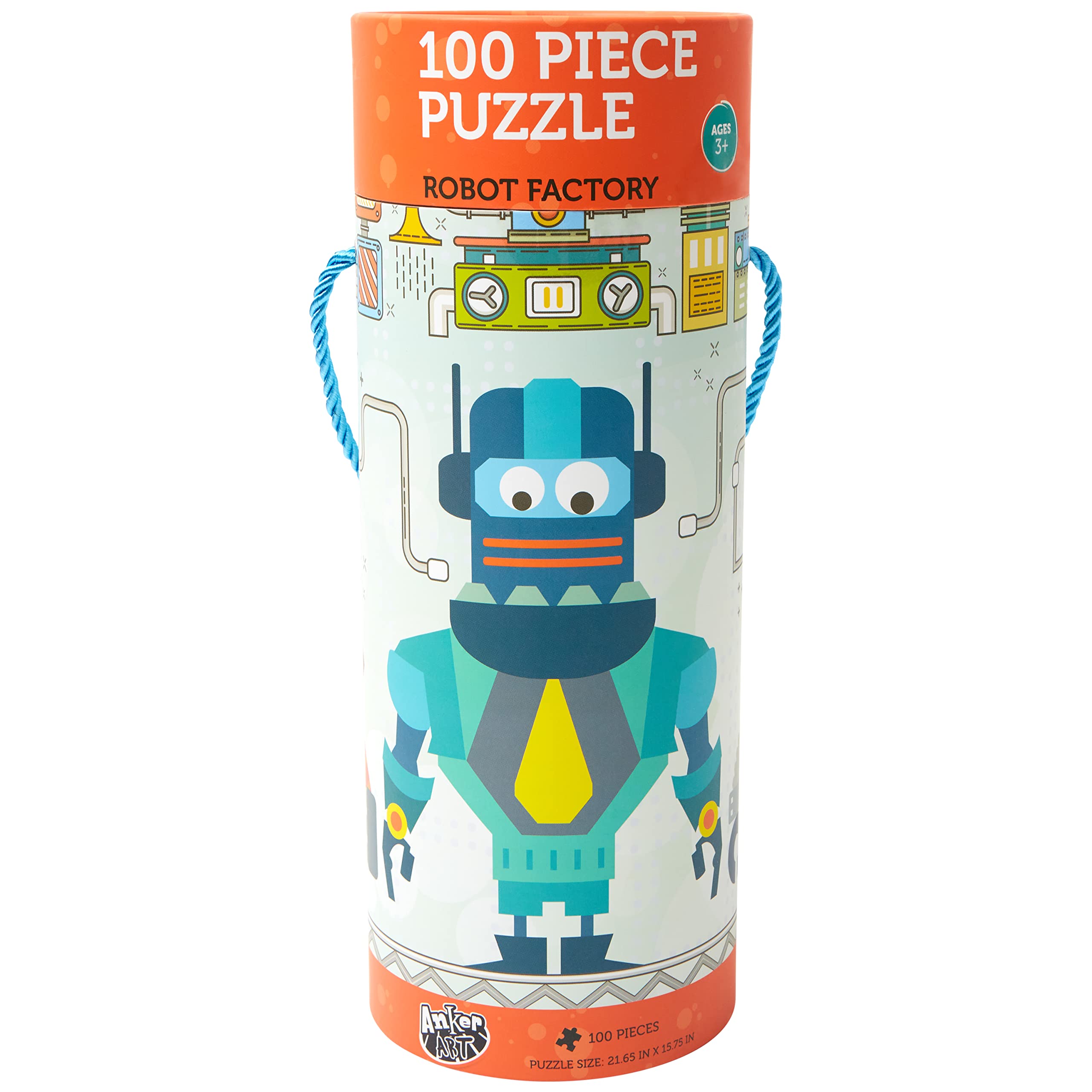 100 Piece Puzzle - MMF7 Robot Factory - Kid's Robot Factory Puzzle Set ...