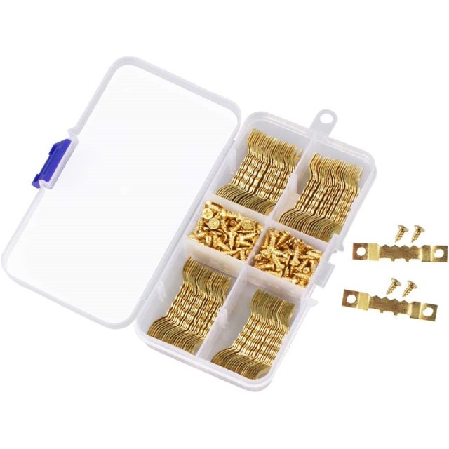 100 Piece Sawtooth Picture Frame Hanging Hangers + 200 Piece Screws ...