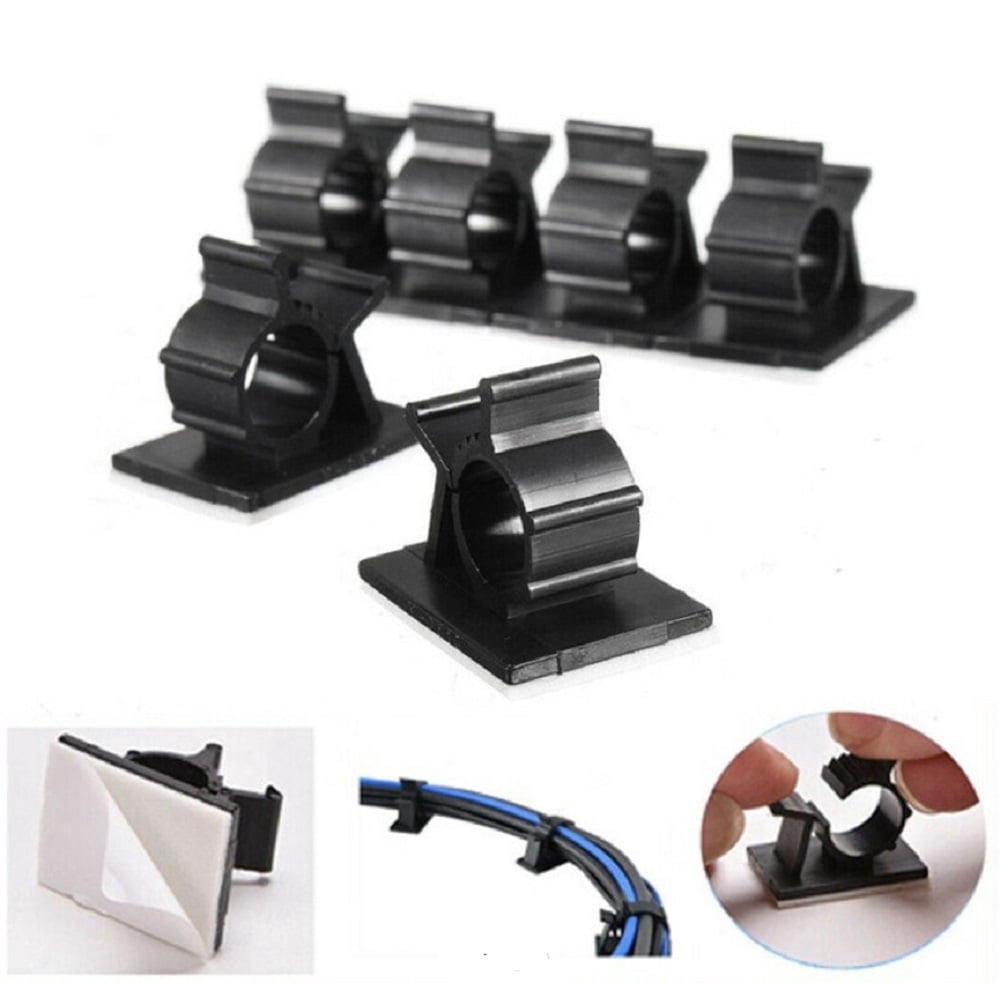 100-Pack Self-Adhesive Cable Clips, Cord Management Wire Organizer ...