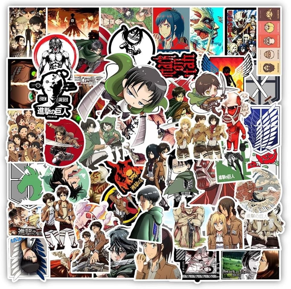 50Pcs Anime Attack AOT Titan Decals Popular Classic Anime Stickers ...