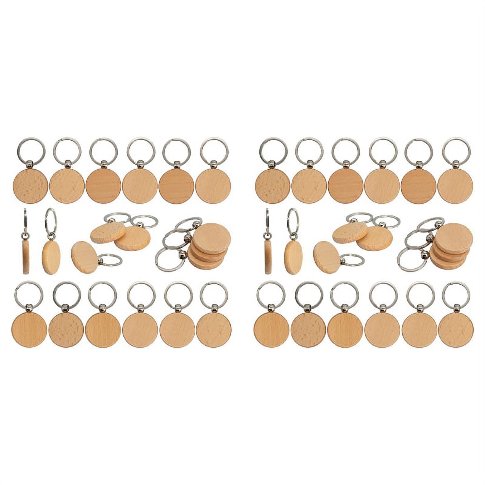 100 Piece Wood Carved Blank Wood Blank Keychains (Round) - Walmart.com