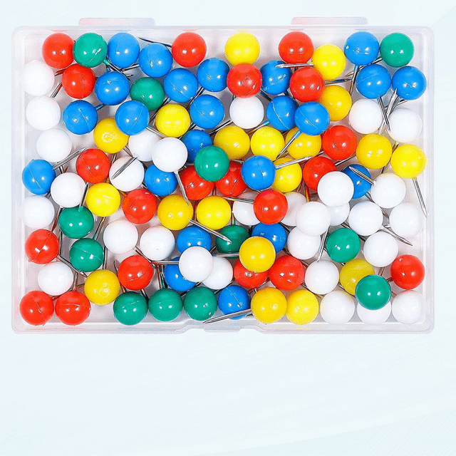 100 Pieces 0.35inch Big Round Head Thumb Tacks Plastic Push Pins ...