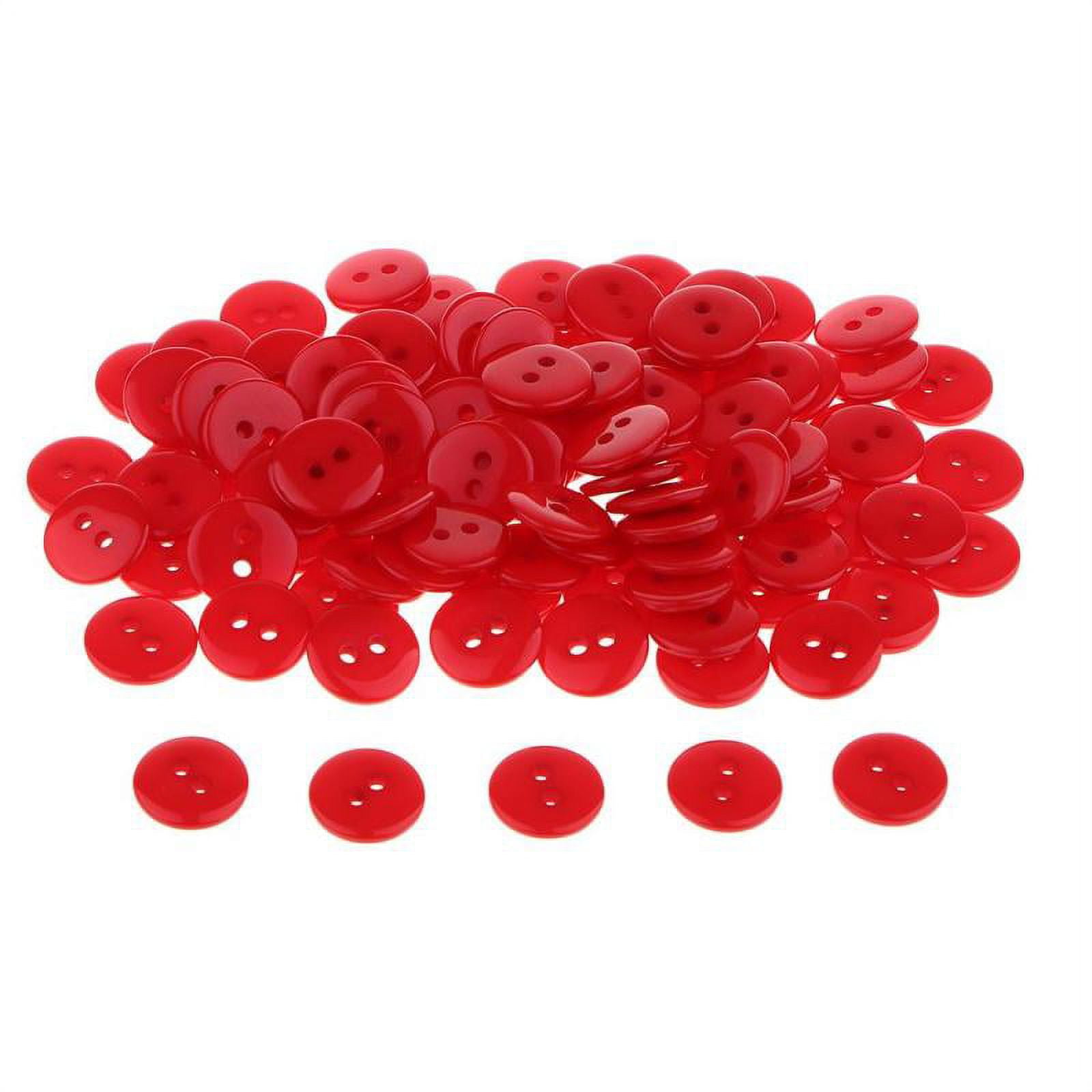 100 Pieces 1cm Resin Buttons 2 Holes Round Craft Buttons for Sewing DIY ...