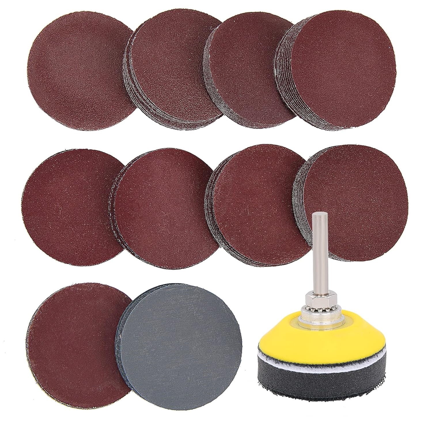 100 Pieces 2 Inch Sanding Discs, 80-3000 Grit Sandpaper with 1/4" Shank ...