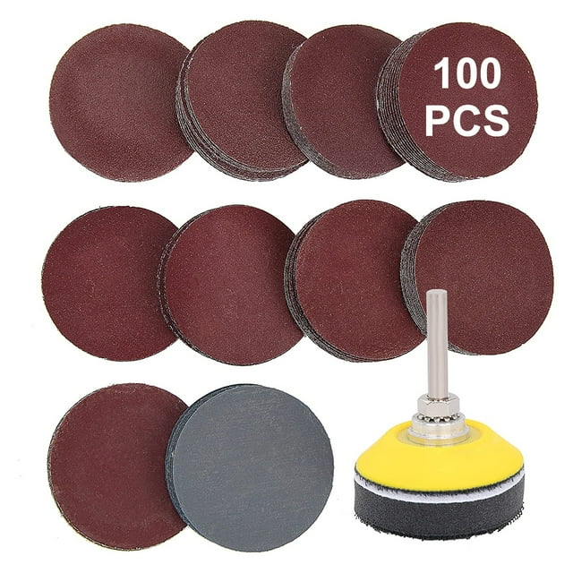 Hiziwimi 100 Pieces 2 Inch Sanding Discs, 80-3000 Grit Sandpaper, Hook ...
