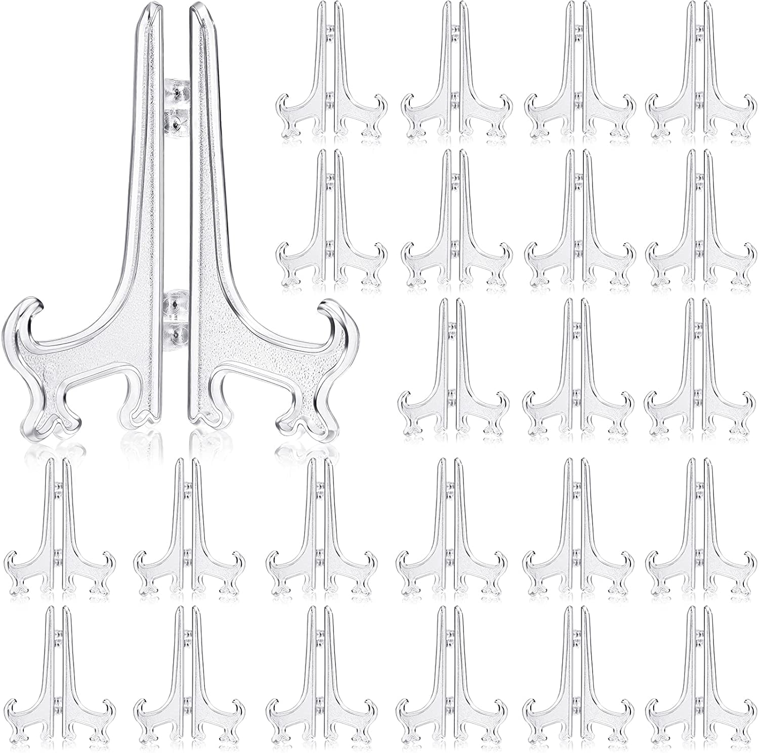 100 Pieces 3 Inch Clear Plastic Easel Stands Mini Acrylic Plate Stand ...