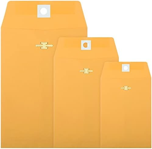 100 Pieces 3 Sizes Clasp Envelopes Kraft Paper Catalog Clasp Envelope ...