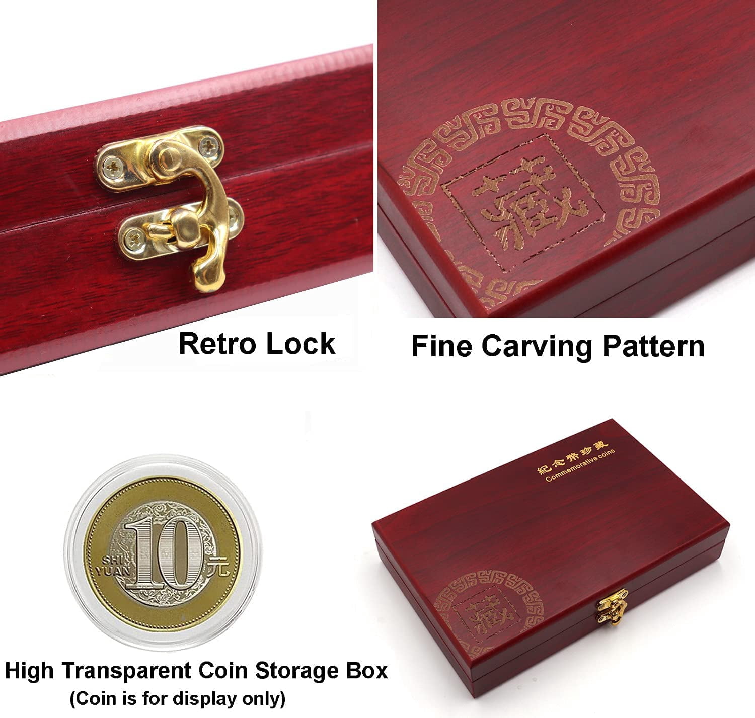 100 Pieces 30mm Wooden Coin Capsules Holder Case, Collection Box Coins ...