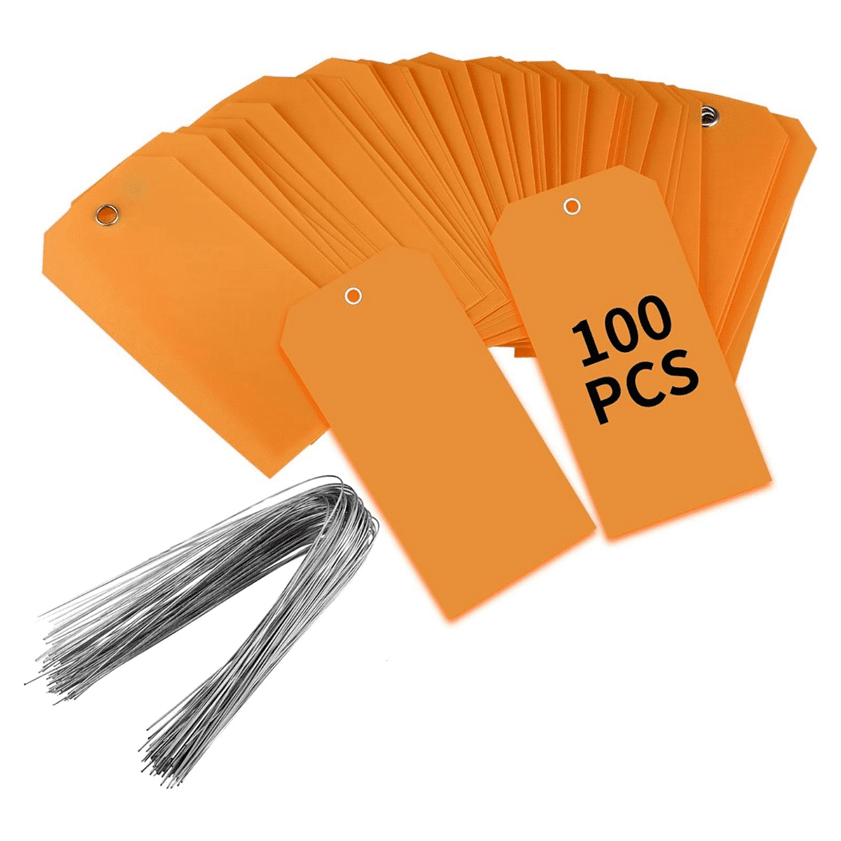 100 Pieces 4 3/4Inch X 2 3/8Inch Plastic Shipping Tags with Wires Blank ...