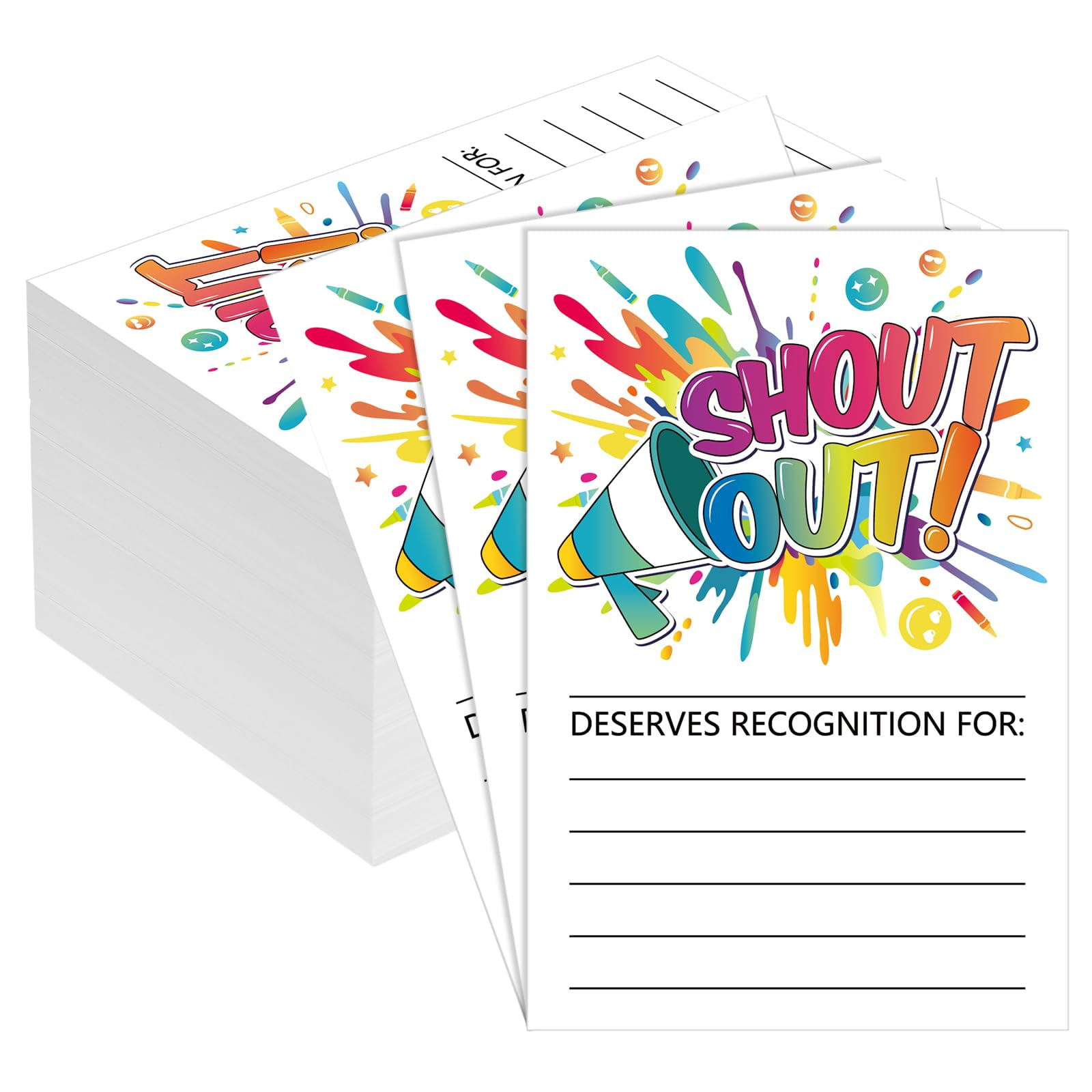100 Pieces 4 x 6 Inches Shout out Cards for Employees Teachers Students ...