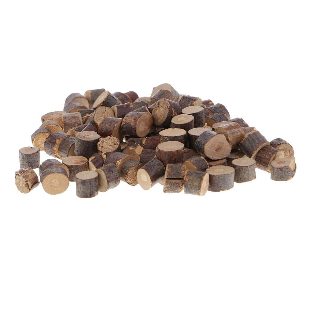 100 Pieces 5mm mini natural wood slices log circles, wood slabs, rustic ...