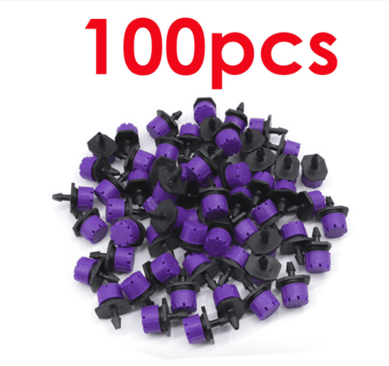100 Pieces 8 Hole Adjustable Irrigation Dripper Sprinkler Emitter ...