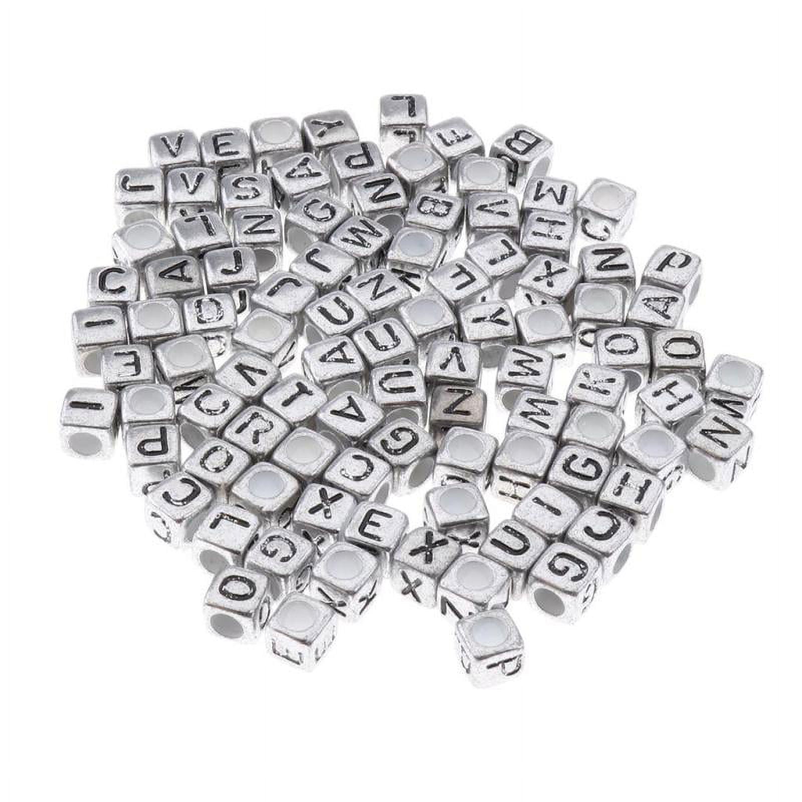 100 Pieces Acrylic Alphabets Beads Cube Letters Bracelet DIY Supplies ...