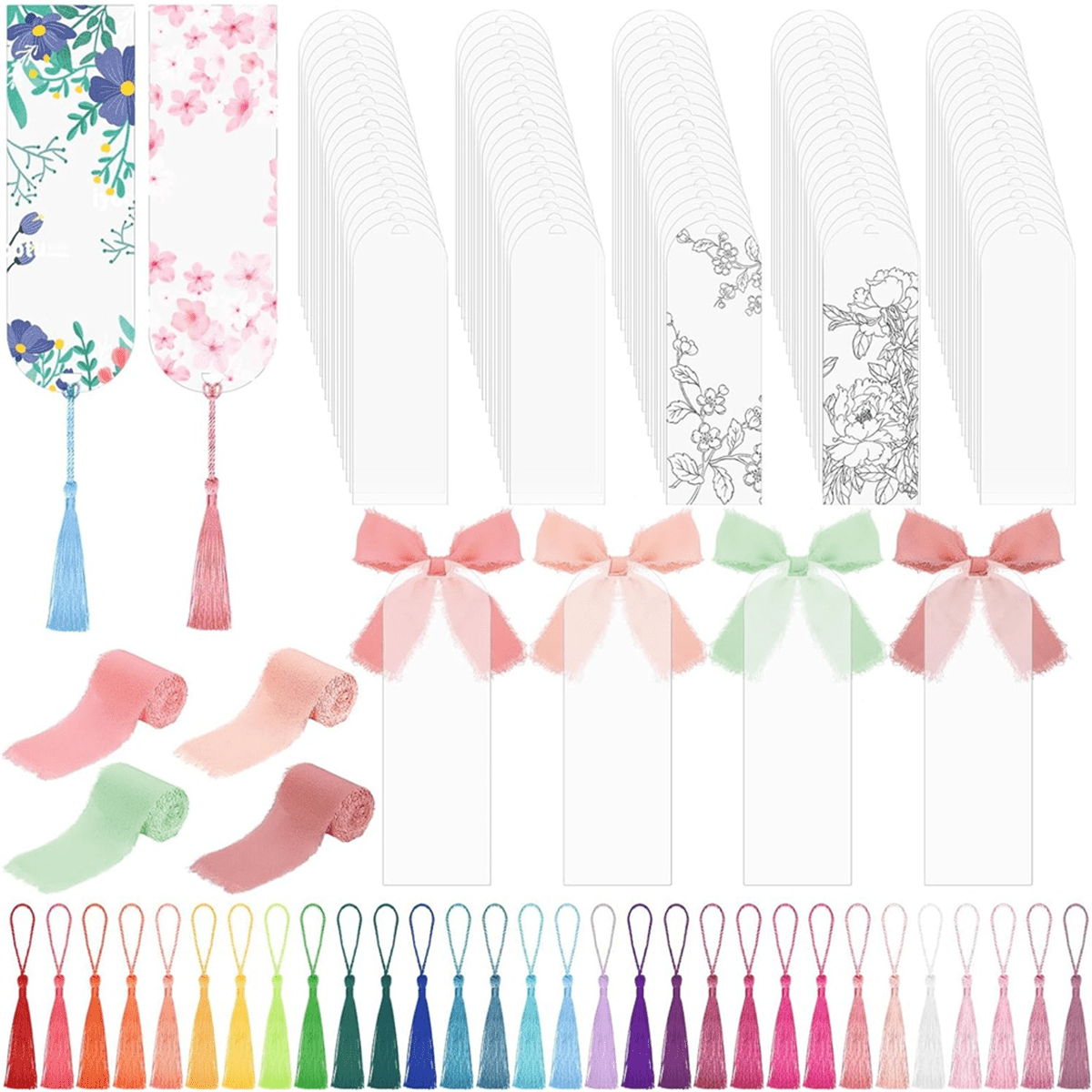 100 Pieces Acrylic Bookmark Blanks, Clear Acrylic Bookmarks DIY ...