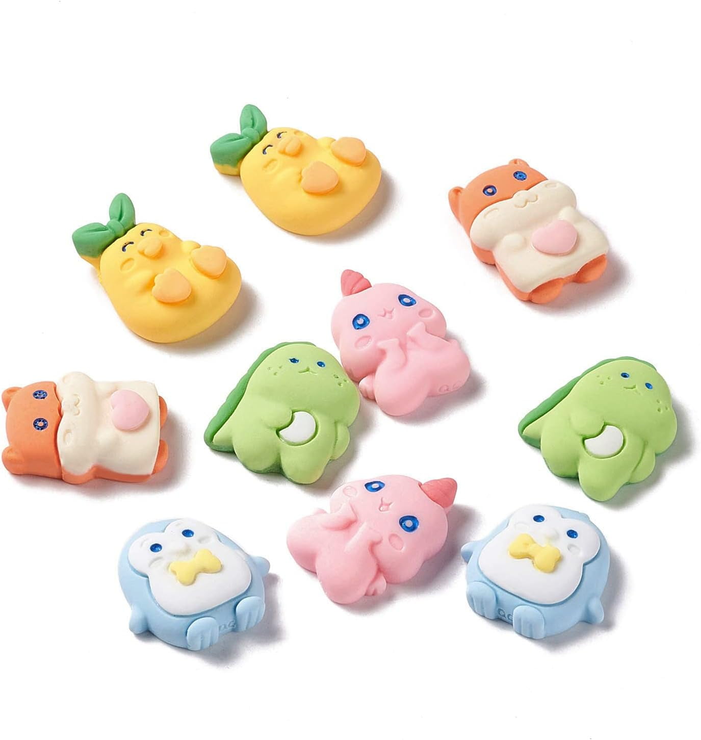 100 Pieces Animal Theme Resin Charms Cartoon Flatback Charms Fox ...