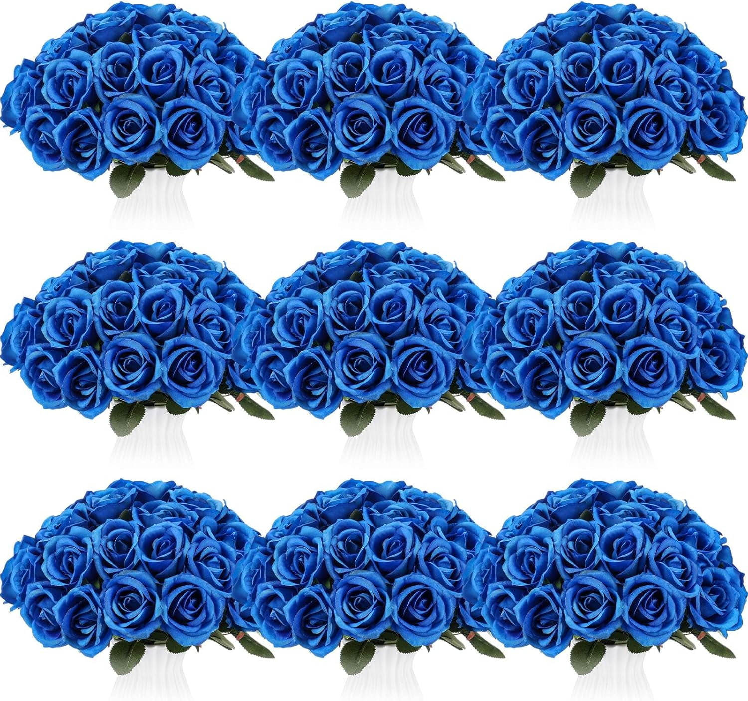 100 Pieces Artificial Roses Flowers Bulk, Long Stem Realistic Fake Silk ...