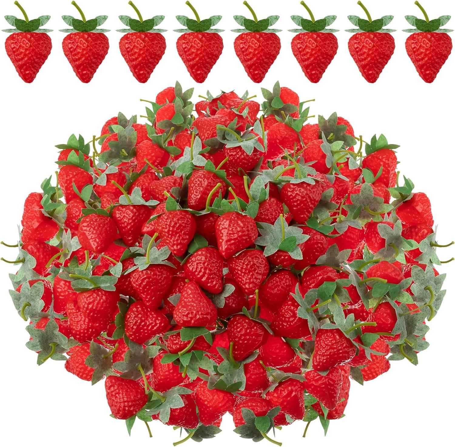 100 Pieces Artificial Strawberries 2.2inch/2.76inch/3.35inch Faux ...