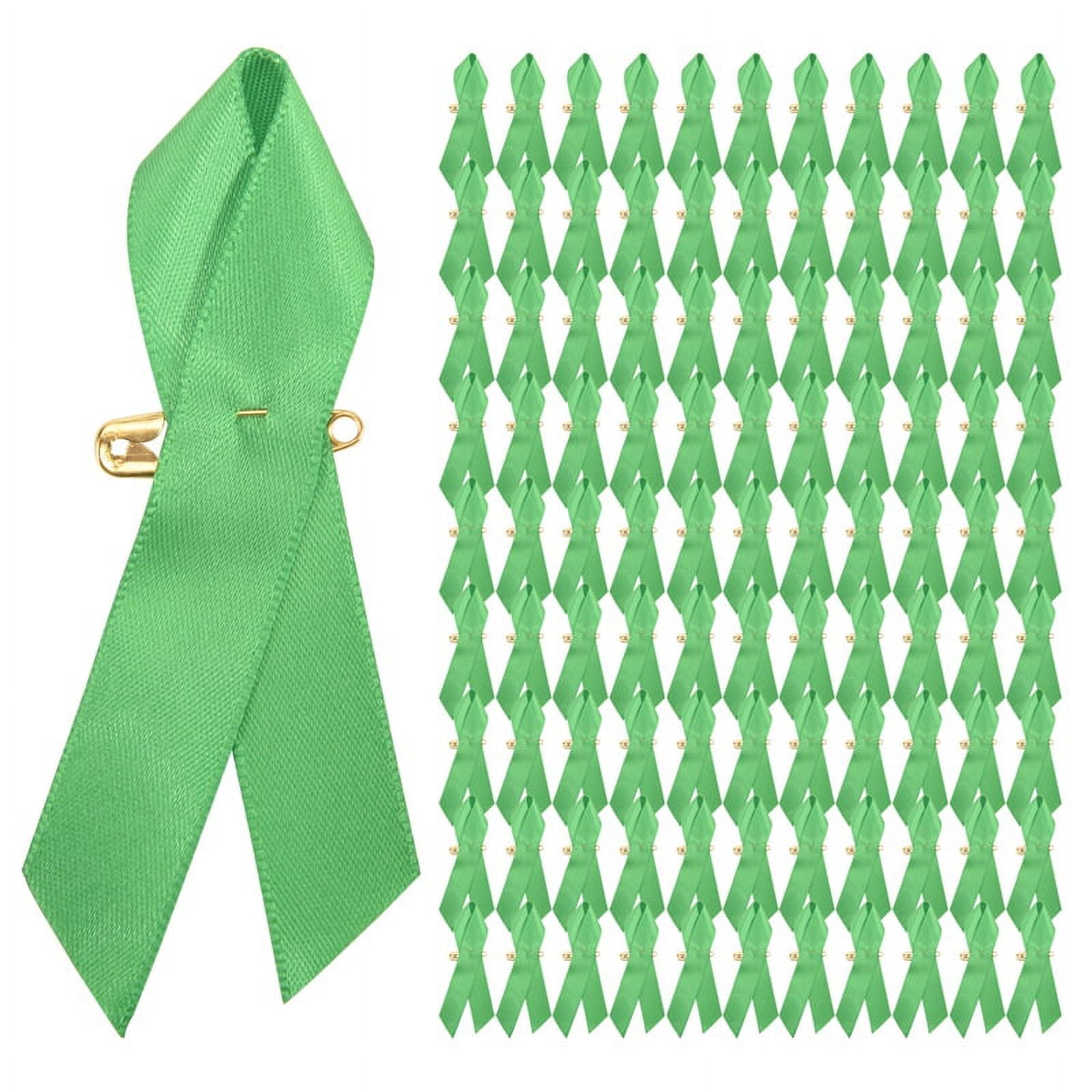 100 Pieces Awareness Ribbon Satin Ribbon Lapel Pins Fabric Ribbons with ...