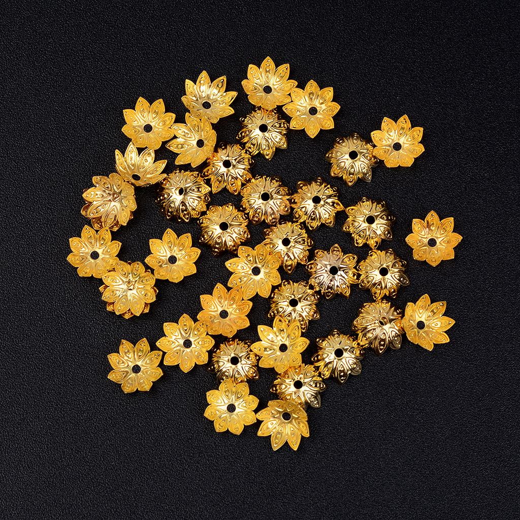 100 Pieces Beautiful Bead 9.5mm Flower Bead Caps for Jewelry Making ...
